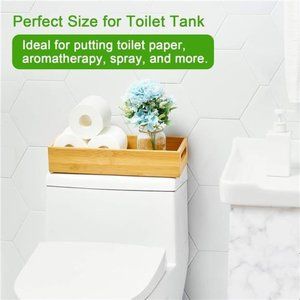 Bath | Toilet Tray Bamboo Toilet Paper Storage With Handles Toilet ...